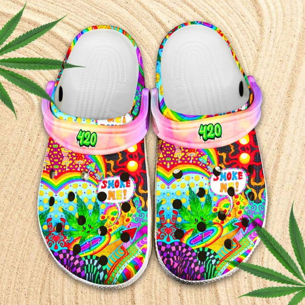 Crazy Colorful 420 Weed Clogs For Men And Women - Design by Crocodile