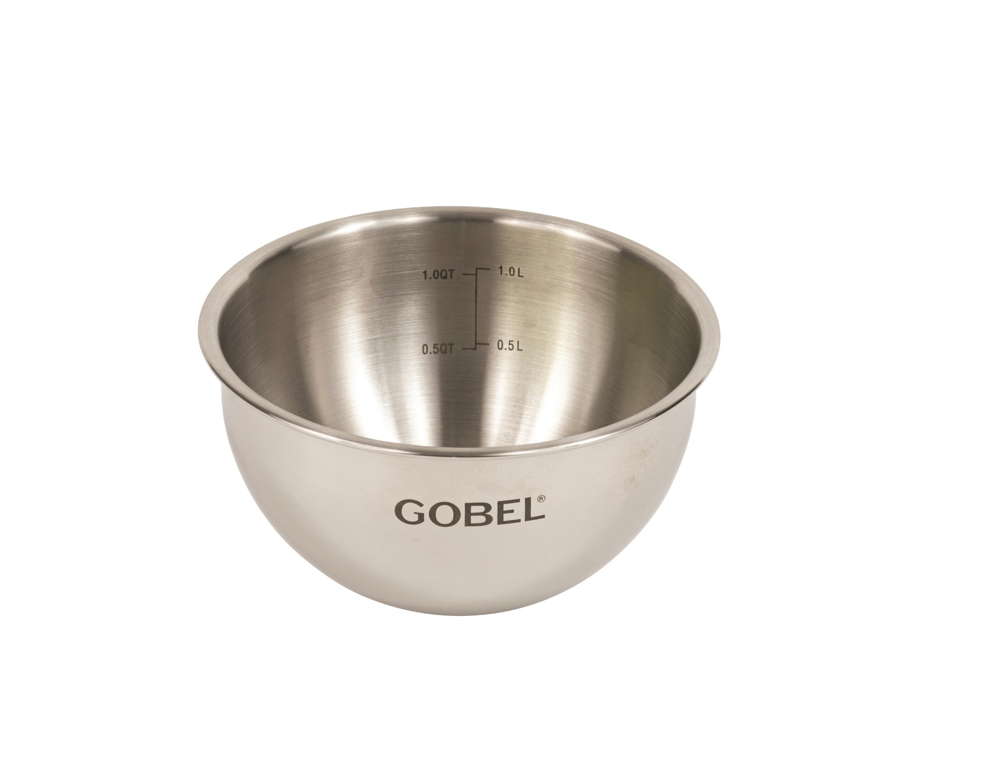 gl312, Gobel stainless steel round bottom mixing bowl Ø 6.29'', Dims 3. ...