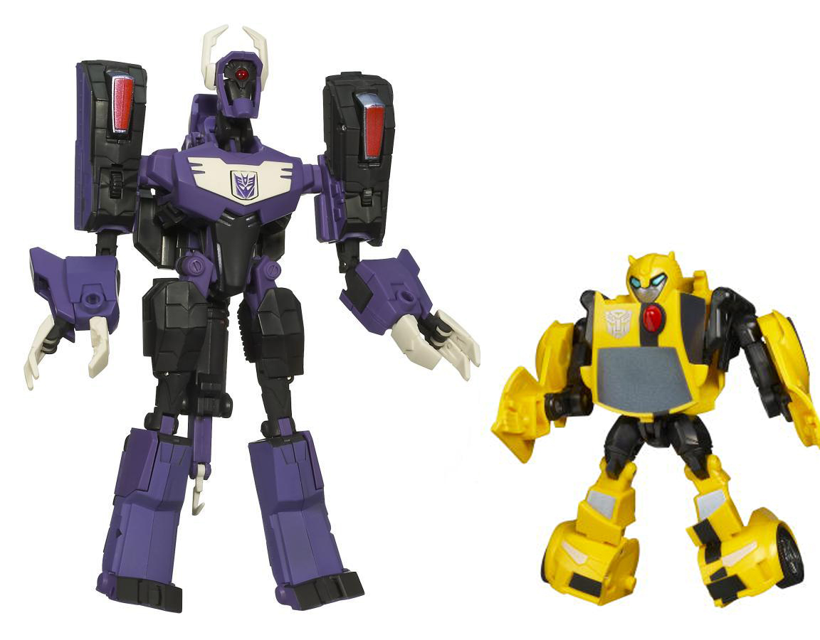 Voyager Class Shockwave and Bumblebee Exclusive | Transformers Animated ...