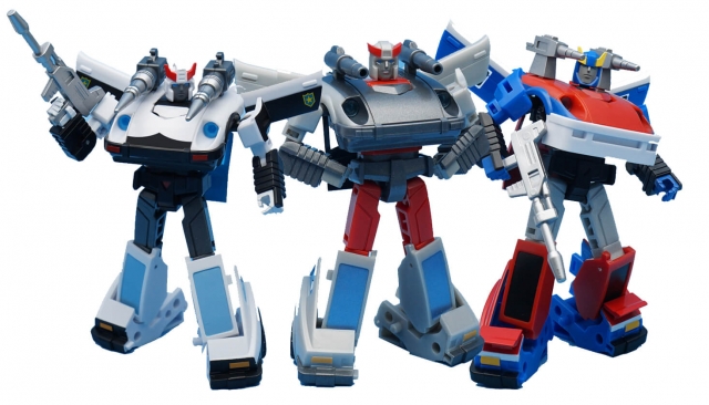 M01 Police Car M02 Thunderbolt M03 Smog Set of 3 Figures | Iron Trans