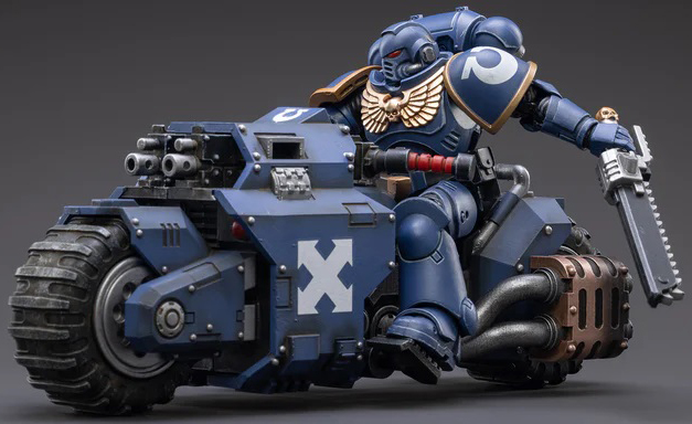 Ultramarines Outrider Bike | JoyToy Warhammer 40K Figure | Toygeek