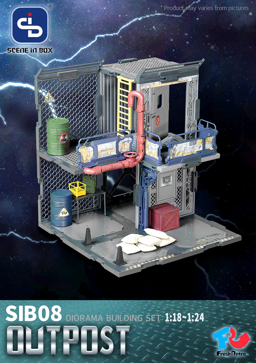 SIB-08 Outpost Diorama Building Set | Scene in Box | Fresh Retro