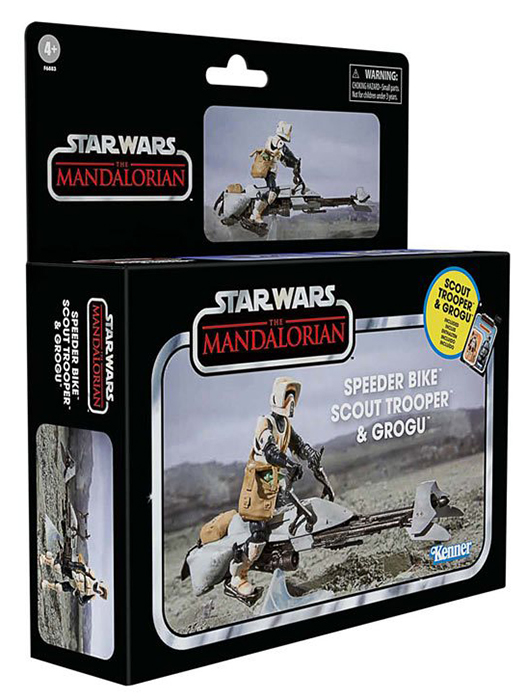 Speeder Bike with Scout Trooper and Grogu 3.75-Inch Scale | The Mandalorian | Star Wars The ...