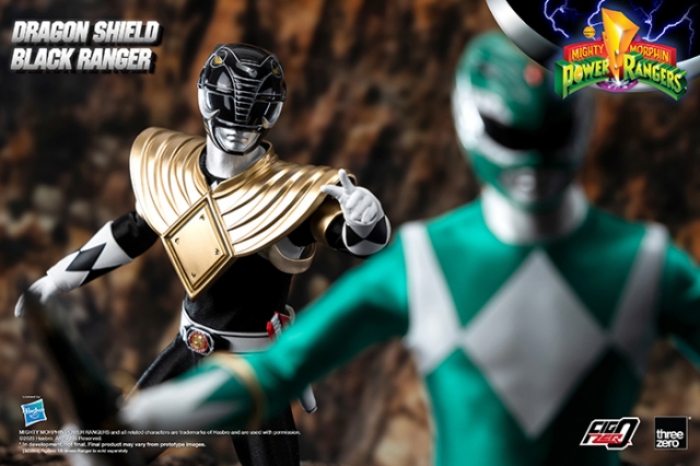 Dragon Shield Black Ranger 1/6 Scale FigZero | Mighty Morphin Power Rangers | threezero