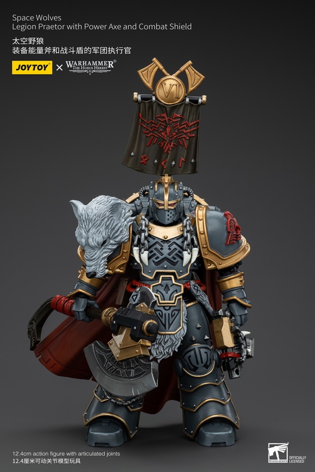 Space Wolves Legion Praetor with Power Axe and Combat Shield 1/18 Scale ...