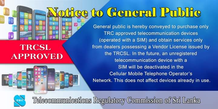 TRCSL to deactivate SIMs used in unregistered telecommunication devises ...
