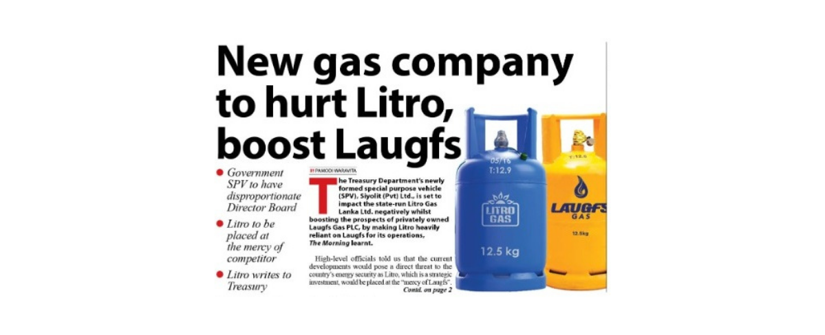 New gas company to hurt Litro, boost Laugfs - The Morning - Sri Lanka News