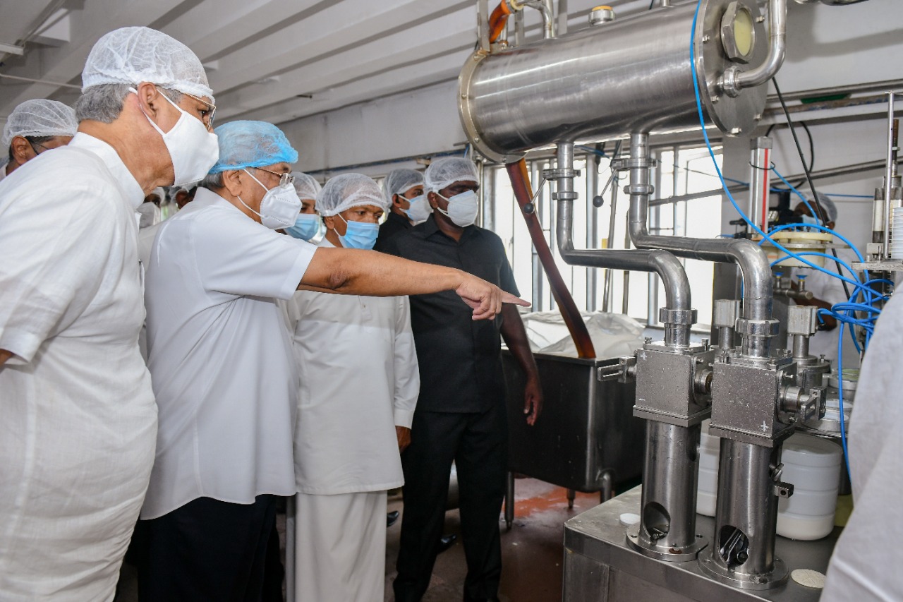 Prez pays a visit to the MILCO factory - The Morning - Sri Lanka News