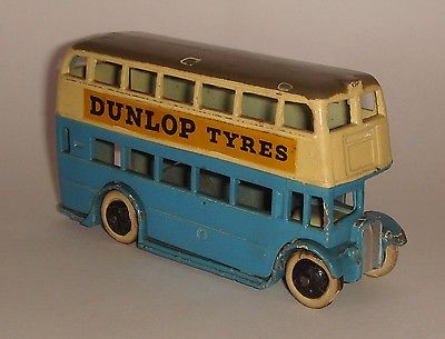 Dinky Toys GB Pre War ref 29c Double Decker Motor Bus DUNLOP ORIGINAL ...