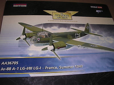 CORGI JUNKERS JU88 FRANCE 1940 AA36705 LUFTWAFFE DIECAST AIRCRAFT 1/72 ...