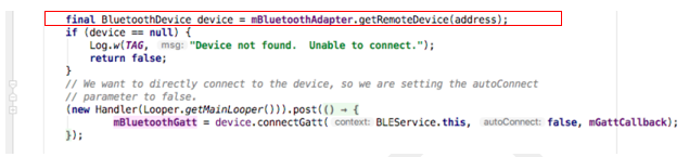 Connecting to a BLE Device