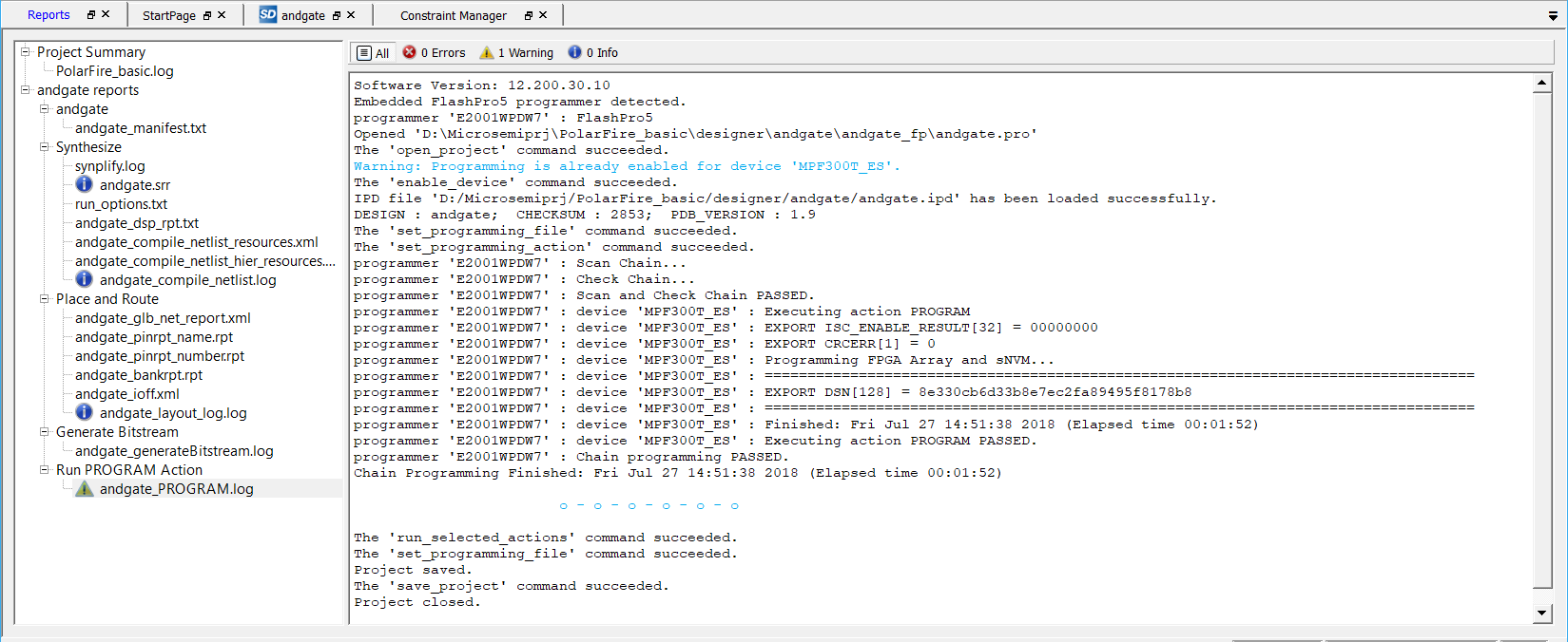 Programming the Design Into the Device