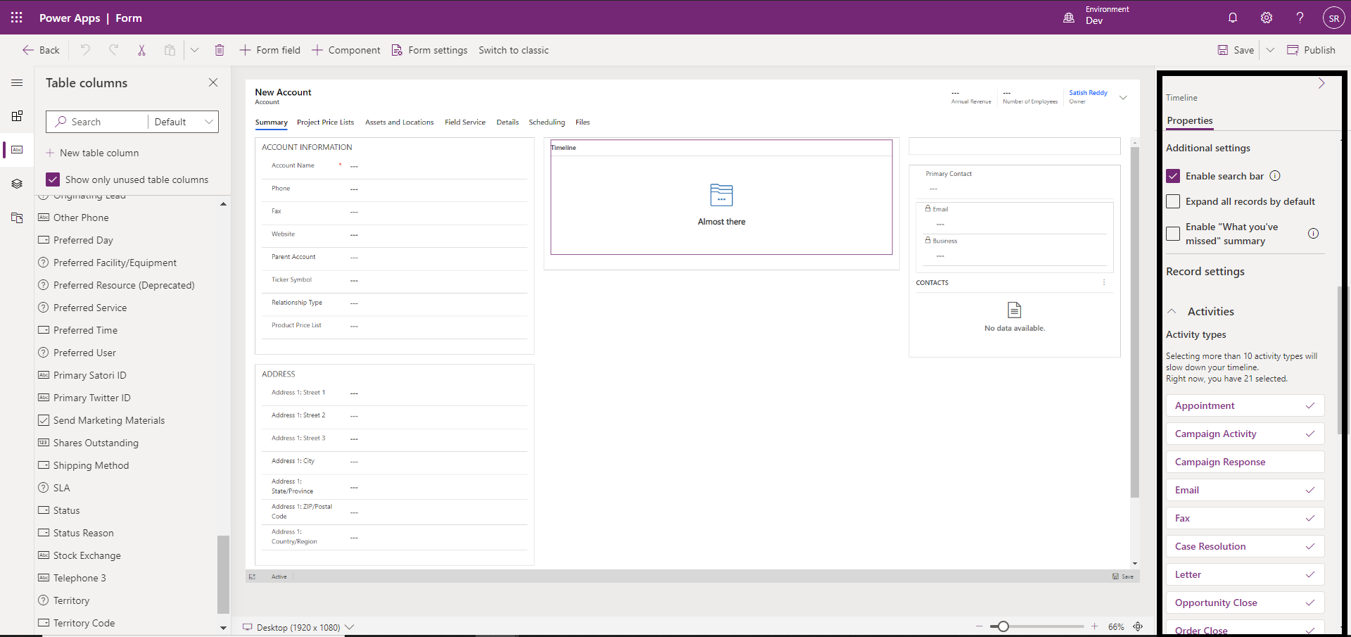 Enhanced Timeline Capabilities in PowerApps Forms