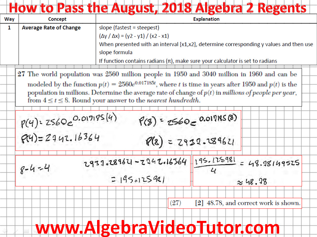 How To Pass The Algebra 2 Regents August 2018 Edition
