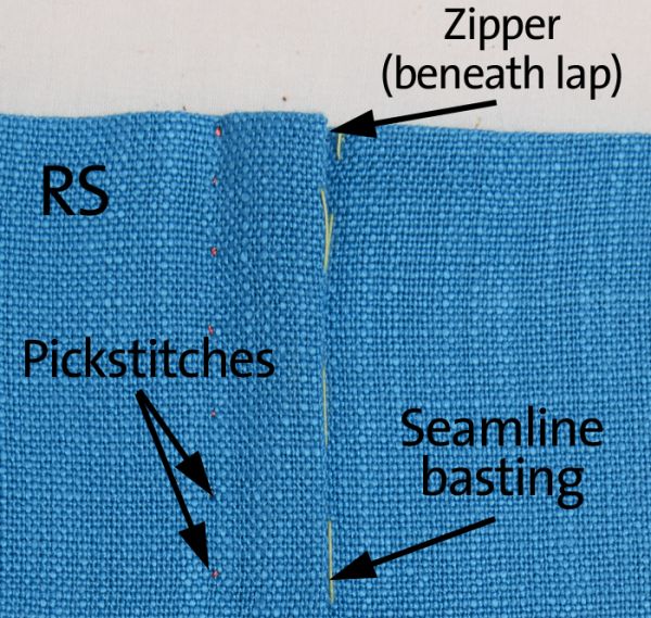 Tips for Sewing a Pickstitched Lapped Zipper in a Faced Edge - Threads
