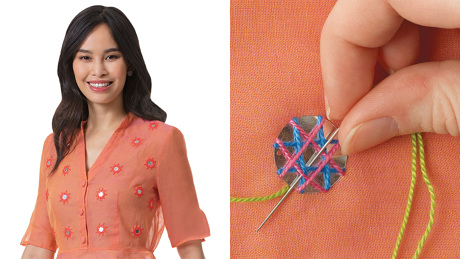 How to Sew Shisha Embroidery - Threads