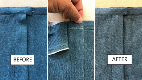 Get Rid of the Fabric Bump Above a Mock Fly Zipper - Threads