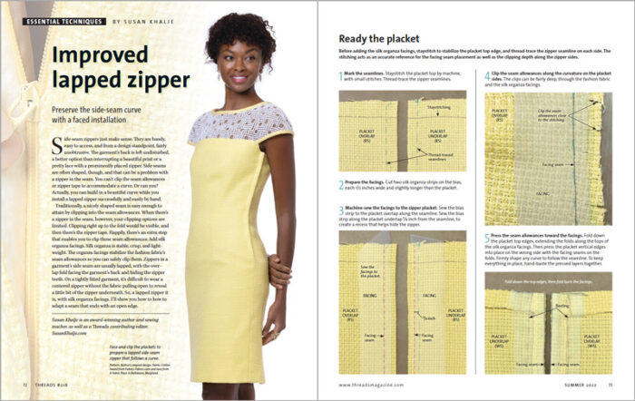 Sew a Side-Seam Zipper that Conforms to Your Curves - Threads