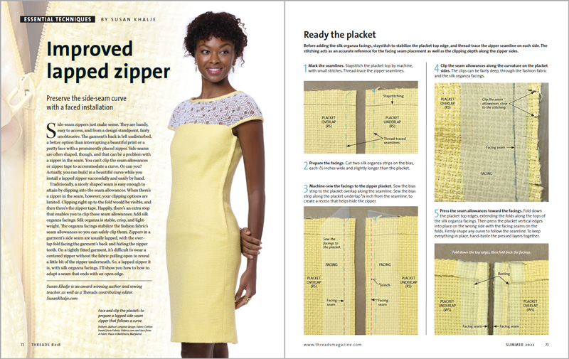 Sew a Side-Seam Zipper that Conforms to Your Curves - Threads