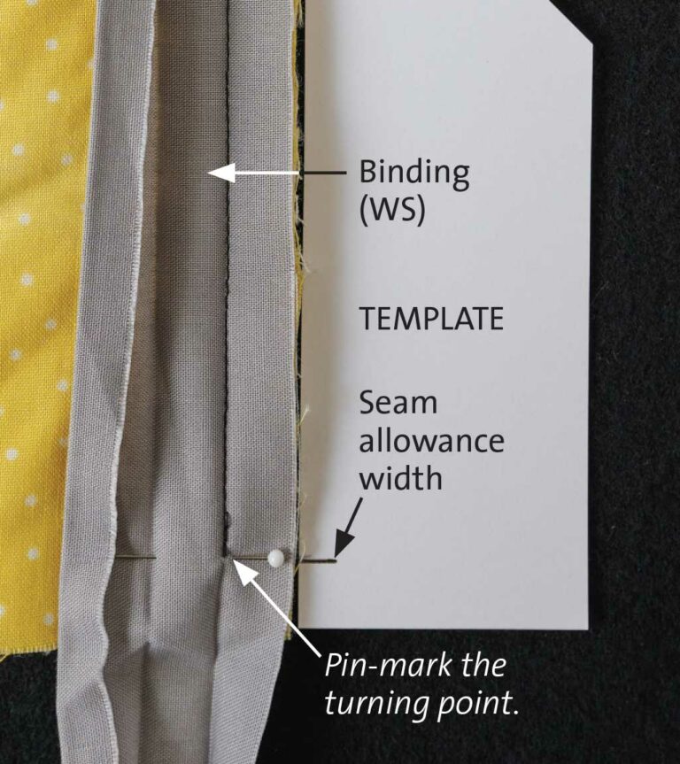 DIY Miter Template: How to Miter Binding Corners - Threads