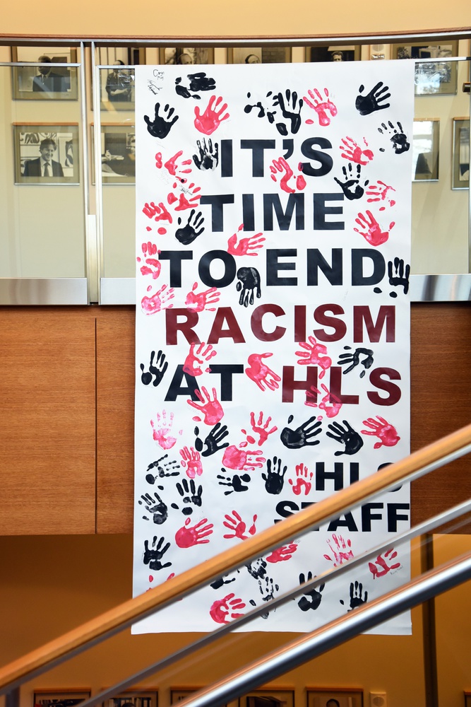 “End Racism at HLS” Sign | News | The Harvard Crimson