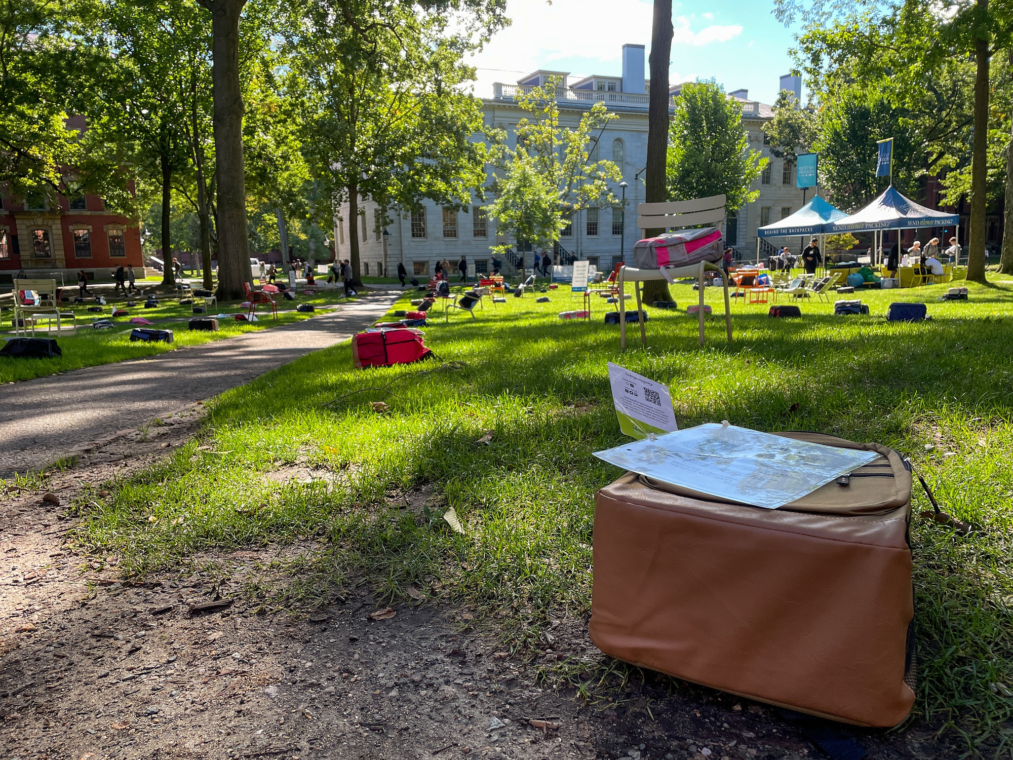 Display of 1,000 Backpacks in Harvard Yard, Representing Toll of ...