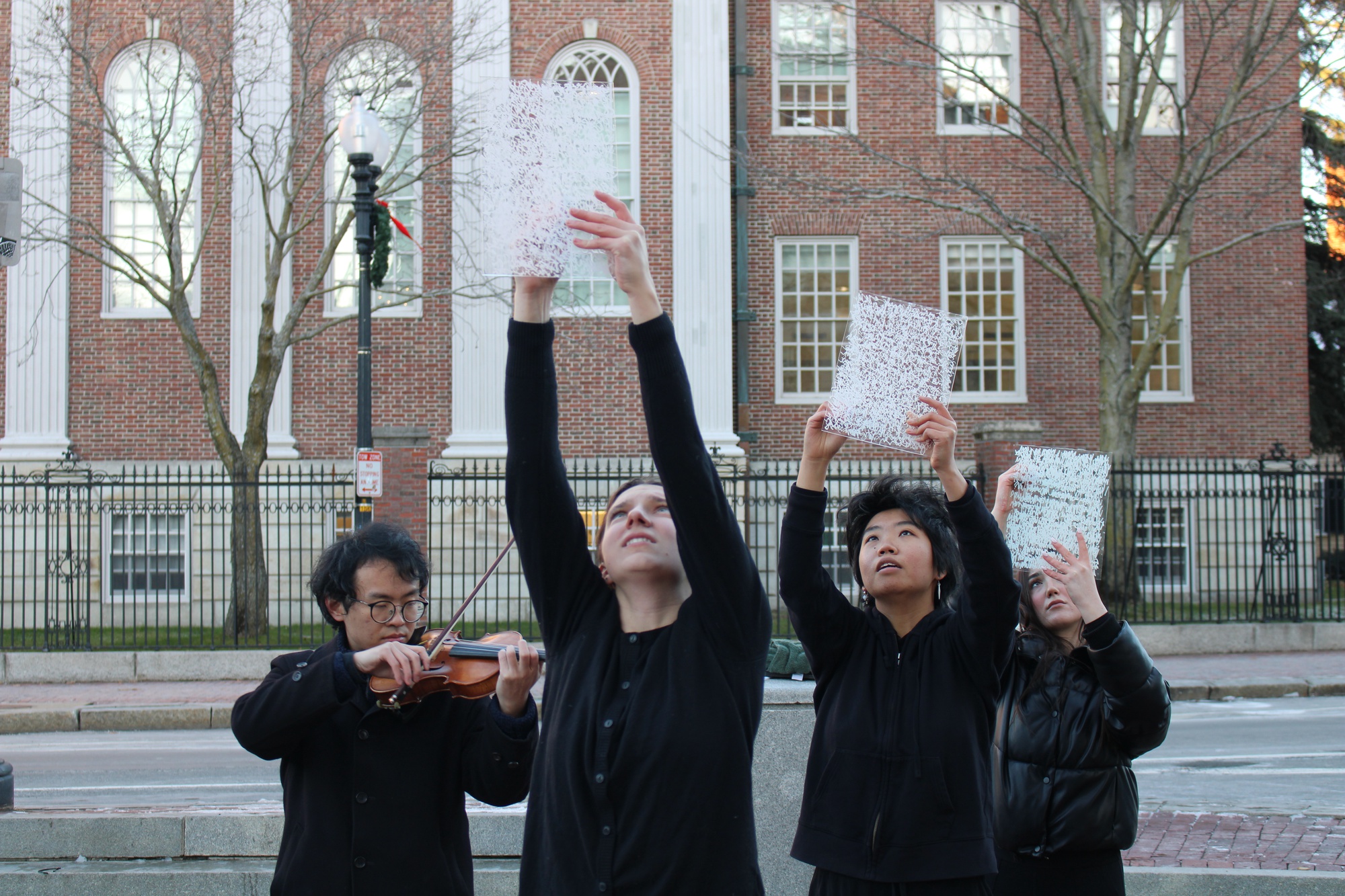 Demonstrators Hold ‘Blank Paper’ Art Performance in Harvard Square in ...