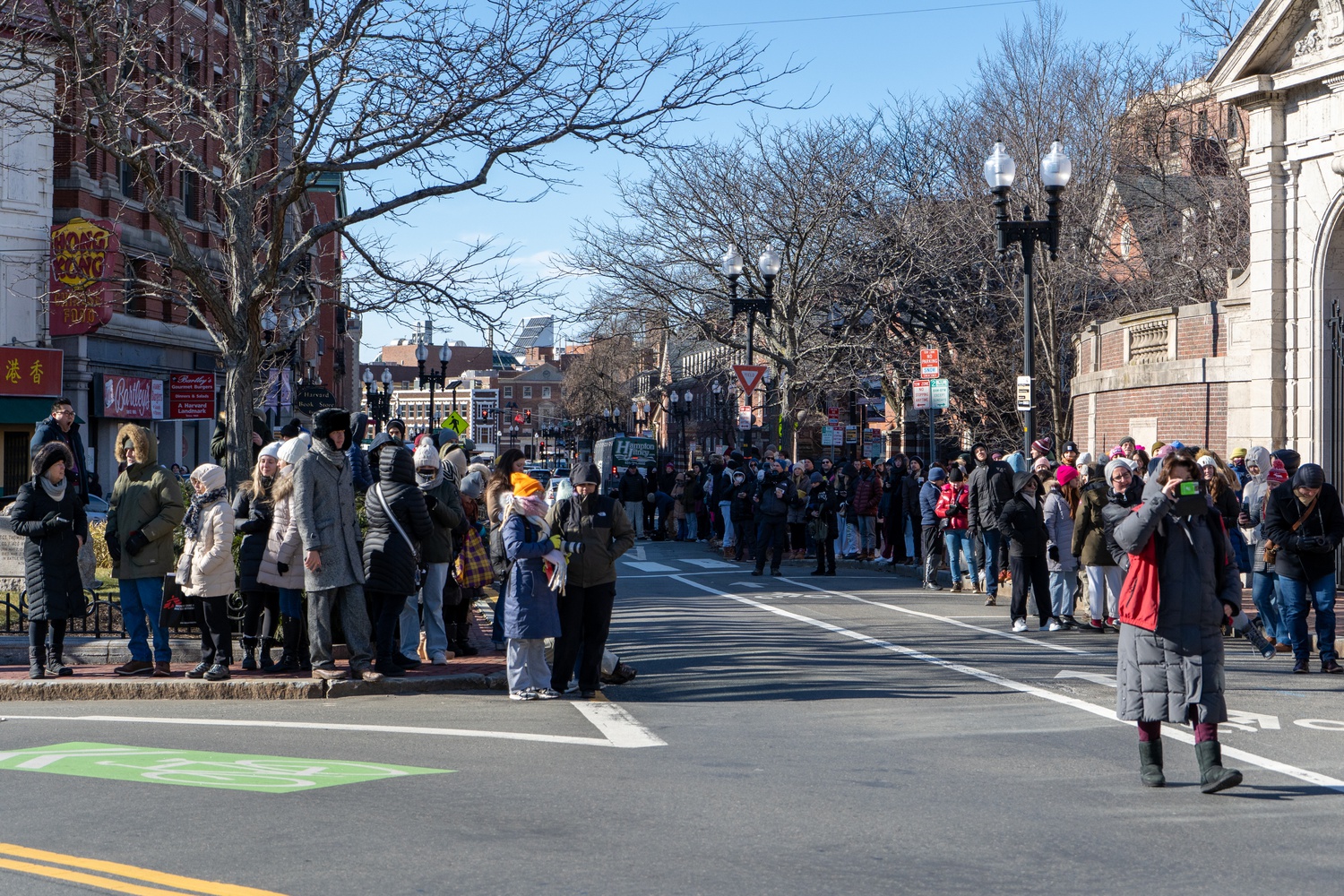 Crowd Lines Mass Ave At Hasty Pudding Woman of the Year Parade ...