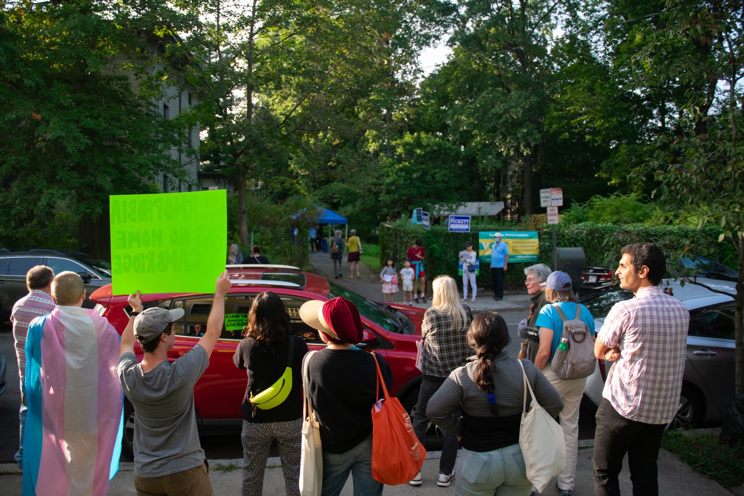 Protesters Across the Street from CCC Party | News | The Harvard Crimson