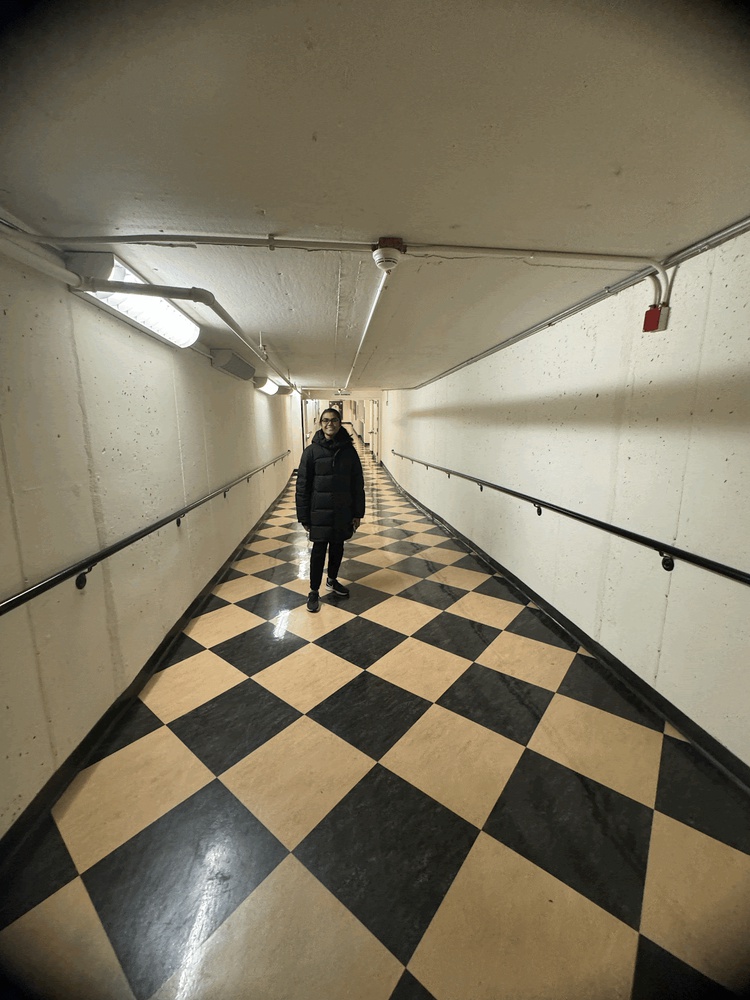 Mirika at entrance of HBS tunnels | Flyby | The Harvard Crimson