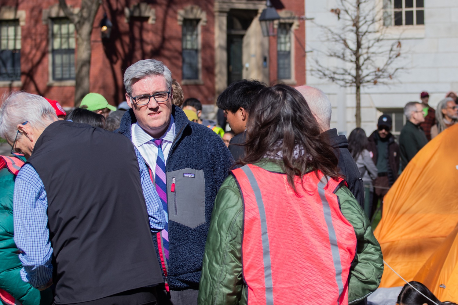 Harvard Dean of Students Thomas Dunne at Harvard Yard Encampment Day ...