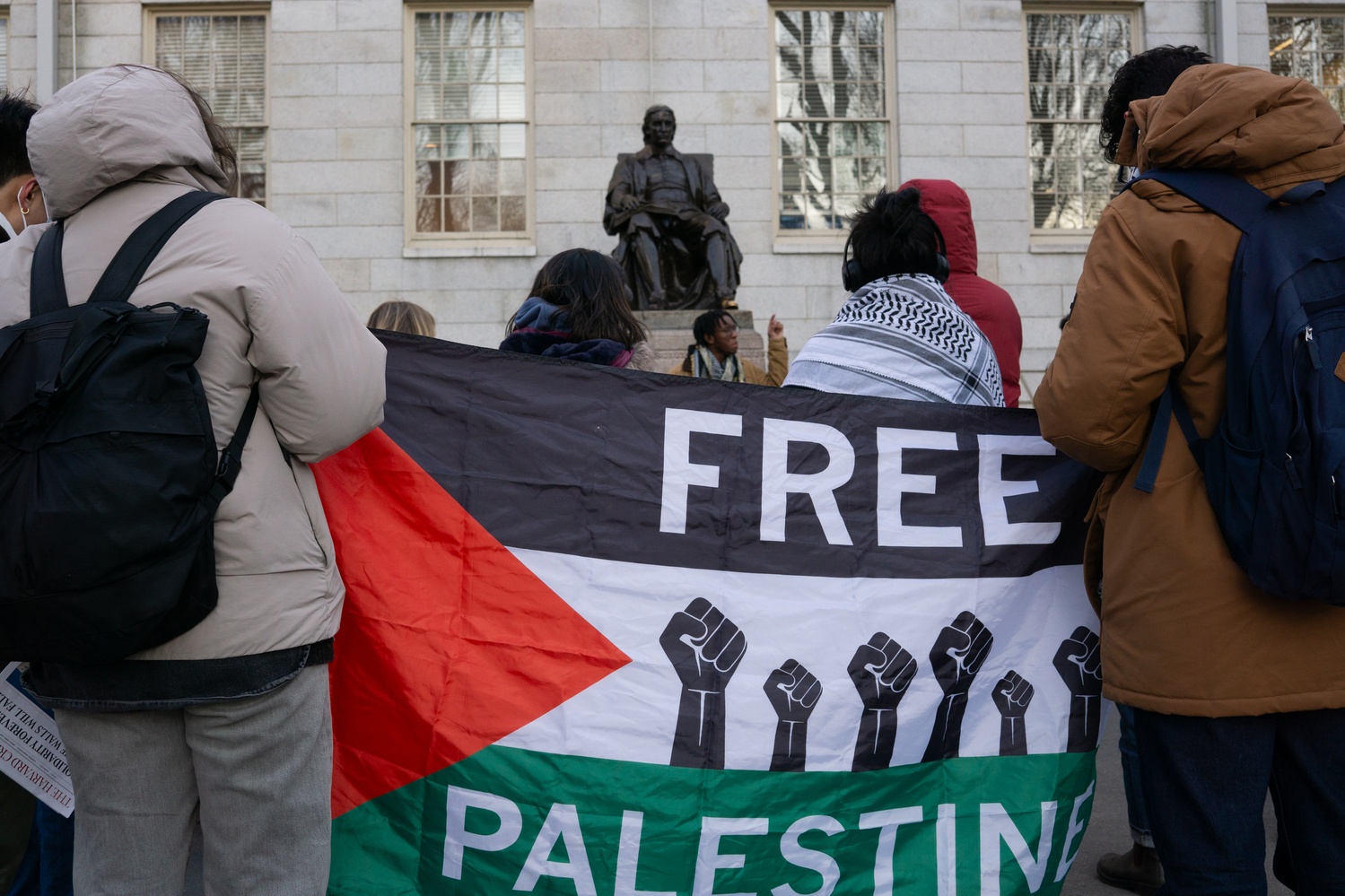 Protesters Hold Palestinian Flag Outside University Hall | News | The ...