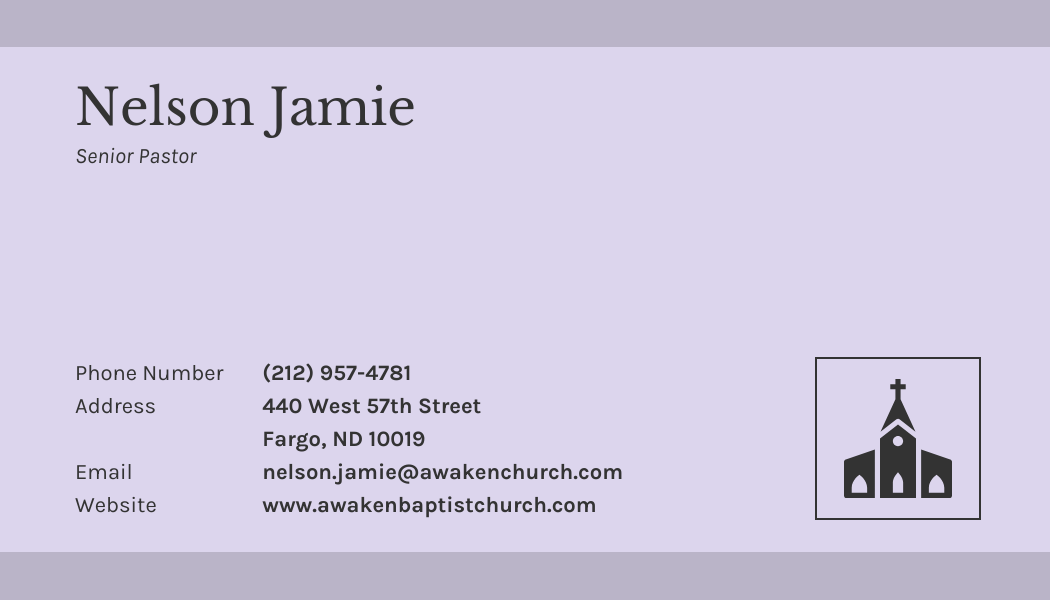 Church Business Cards Templates