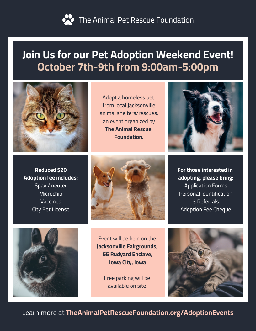Pet Adoption Flyer Template Free Venngage