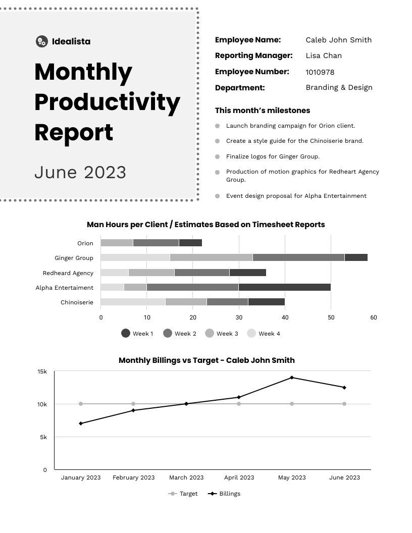 Productivity Report Template