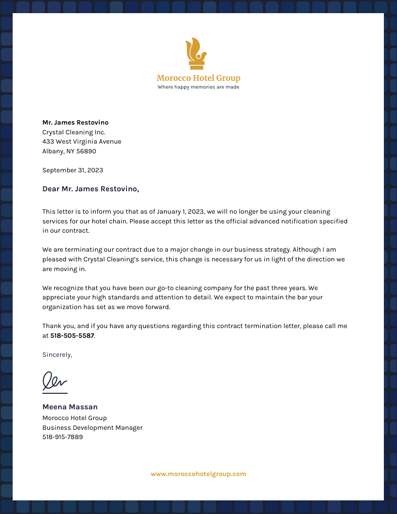 Contract Termination Template Free Printable Templates