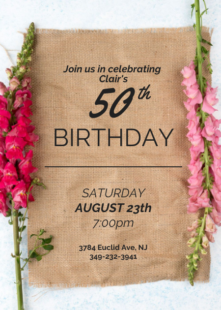 Elegant Birthday Invitation