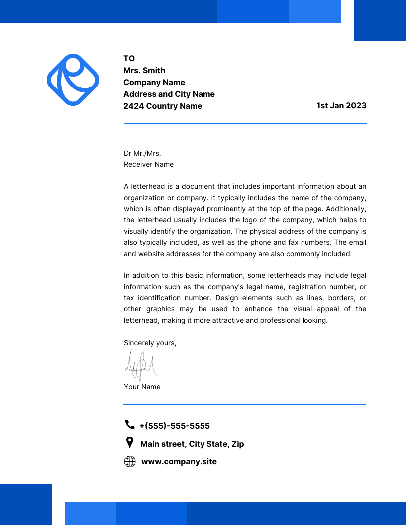 White Modern Business Company Letterhead Template