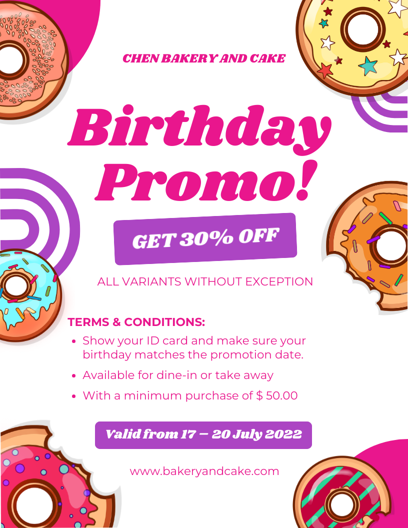 Birthday Promo Sale Flyer Template Venngage