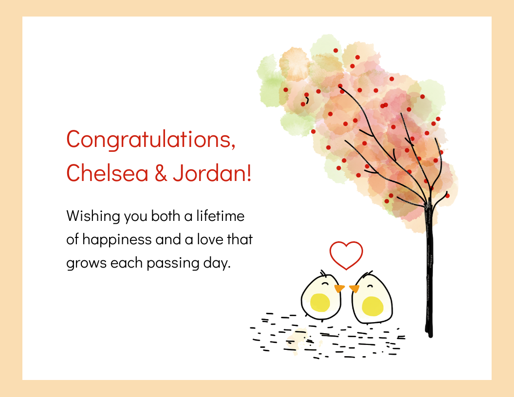 Light Simple Wedding Wishes Card