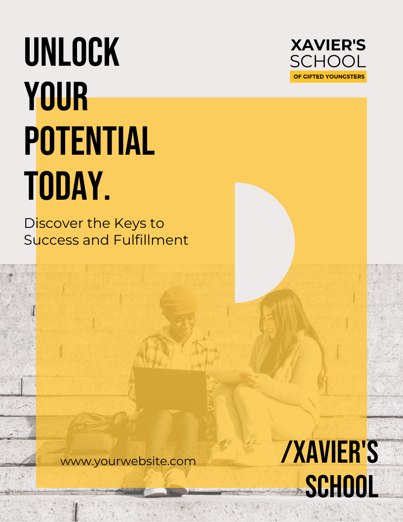 Grey and Yellow Poster College Template