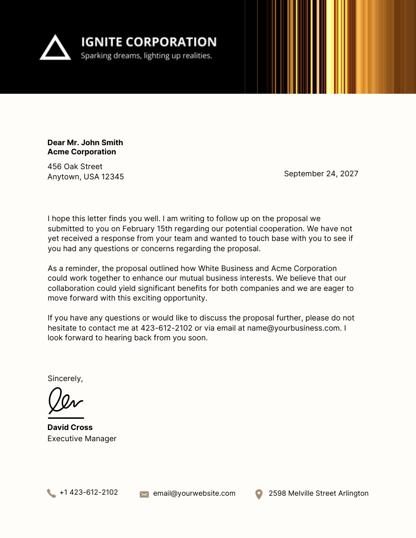 Gold Elegant Business Letterhead Template