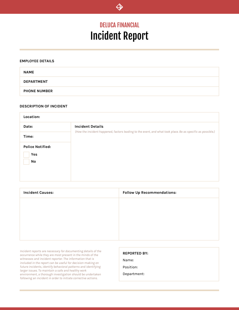 Red Incident Report Template Venngage