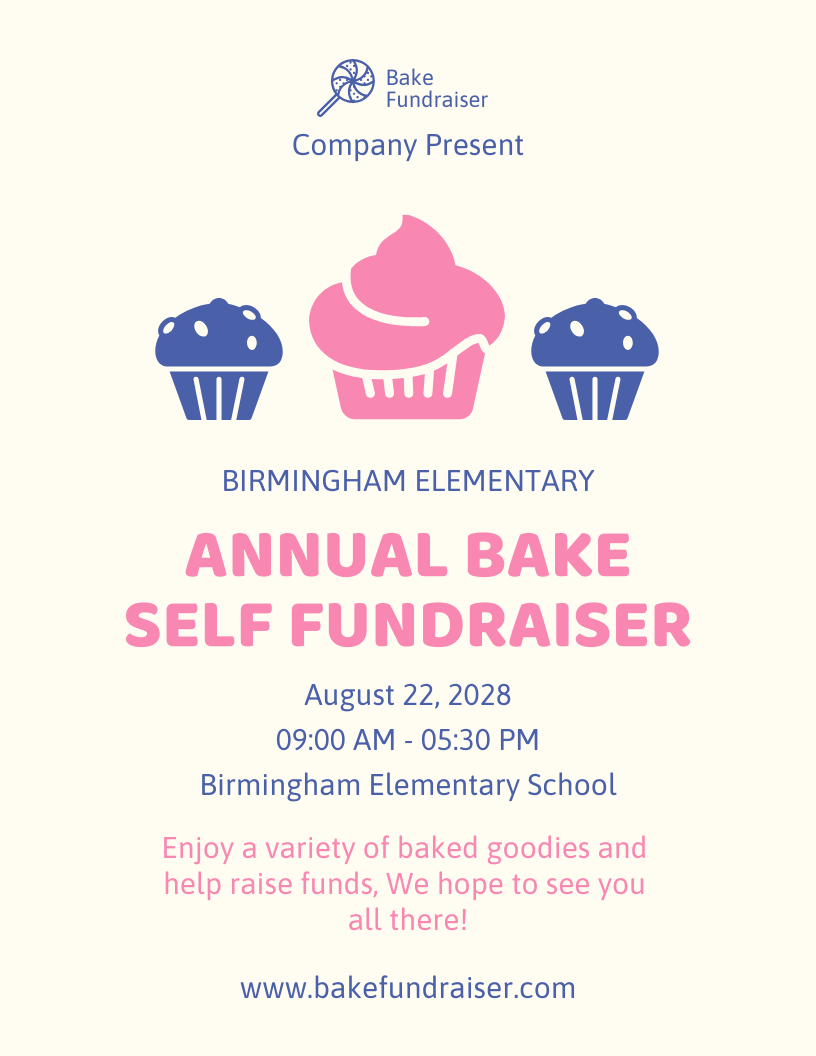 Light Yellow Cute Annual Bake Sale Flyer Venngage