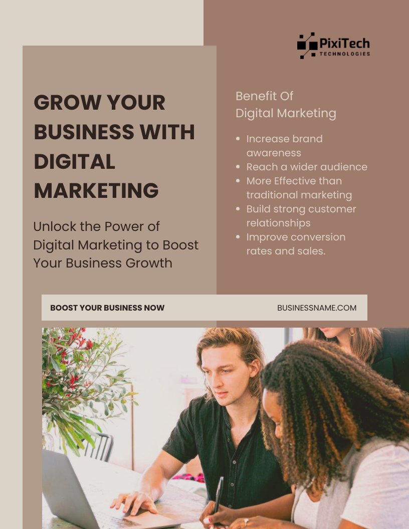 Brown Promotion Poster Digital Marketing Template