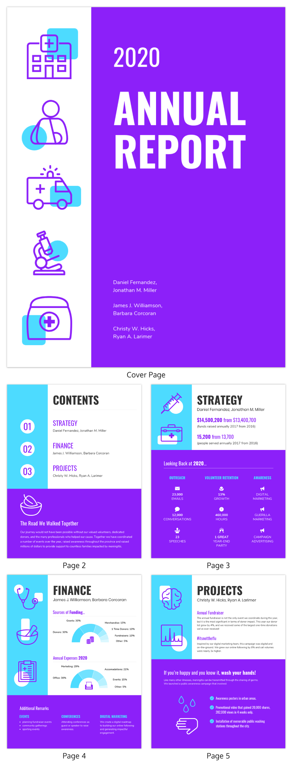Purple Nonprofit Annual Report Template