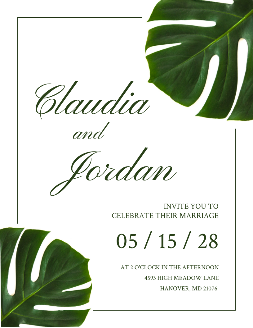 White Leaf Wedding Reception