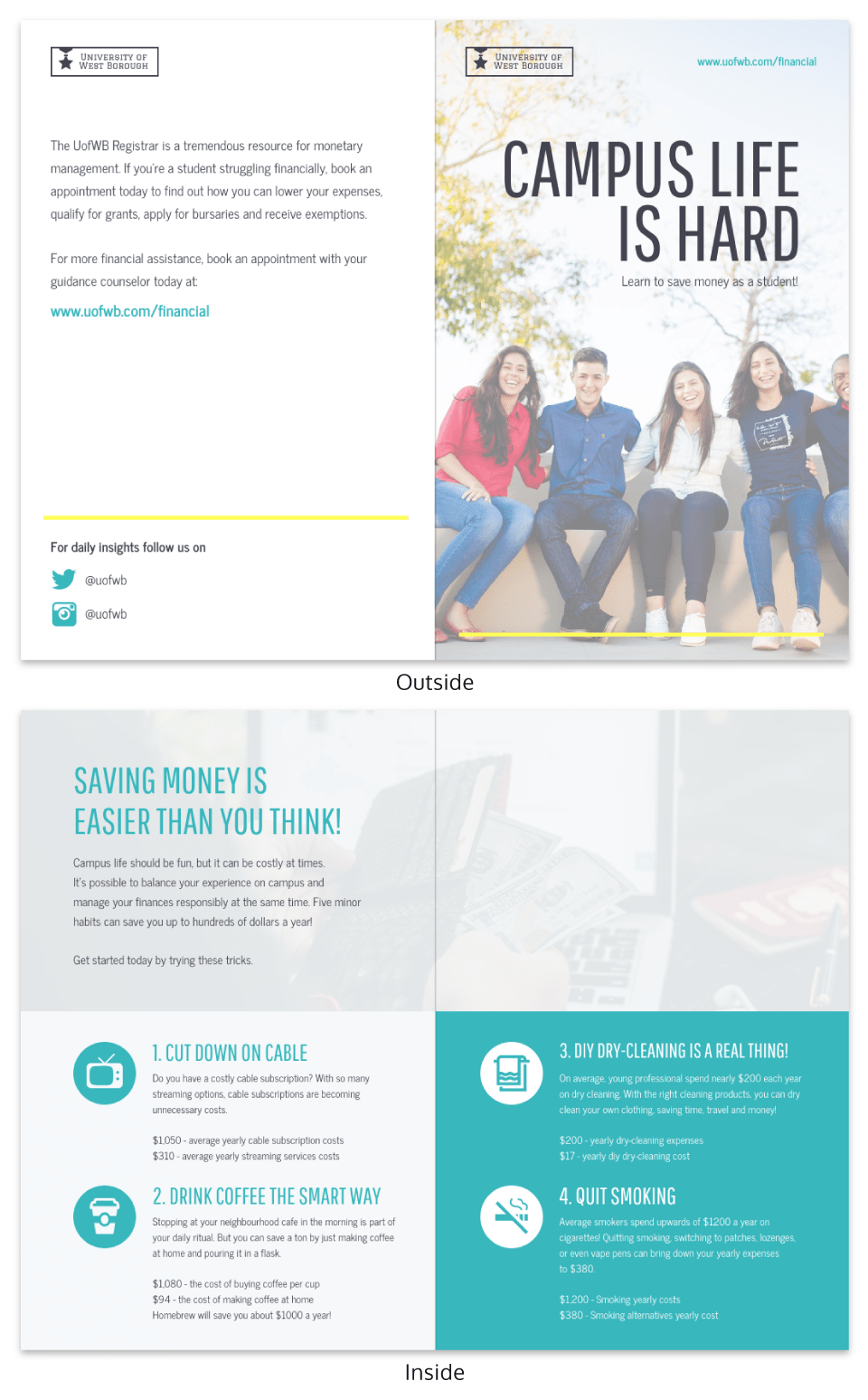 Light Financial Informational Pamphlet Template Venngage