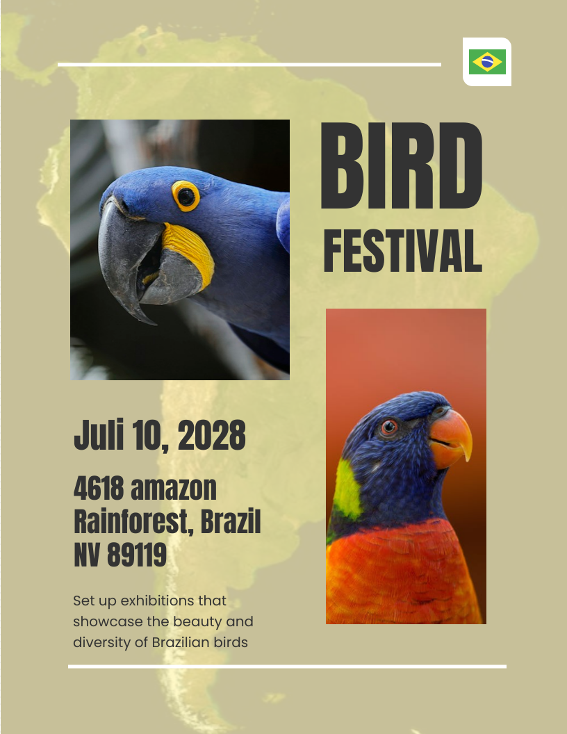 Brazilian Parrot Festival Simple Poster Template