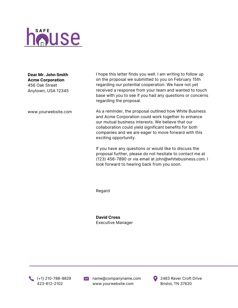 White Elegant Minimalist Business Letterhead Template